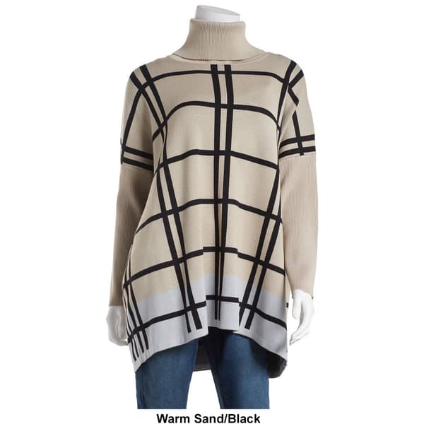 Womens Tint & Shadow Long Sleeve Boxy Plaid Sweater - Boscov's