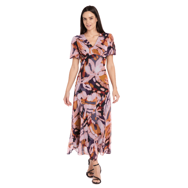 Women R&M Richards Daytime Floral Rhapsody Midi Dress - Boscov's