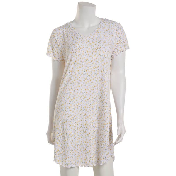 Plus Size Laura Ashley® Short Sleeve Scrolling Daisy Nightshirt - Boscov's