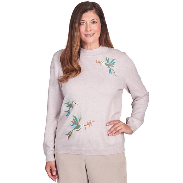 Petite Alfred Dunner St. Moritz Hummingbird Mock Neck Sweater - Boscov's