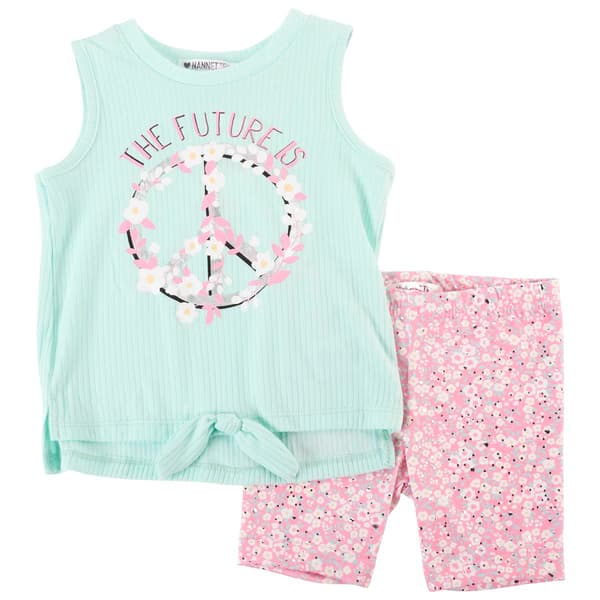 Toddler Girl Nannette Future Peace Rib Tank & Bike Shorts Set - Boscov's
