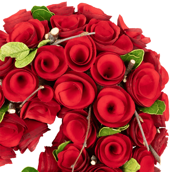 Northlight 13.5in. Wooden Roses Valentine’s Day Heart Wreath - Boscov's