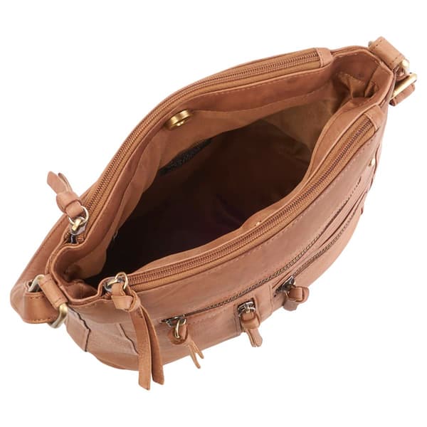 Great American Leatherworks Multi Zip Bucket Crossbody - Boscov's