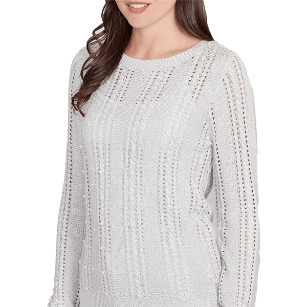 Womens Emaline Holiday Items Pearl Embellishment Sweater - Boscov's