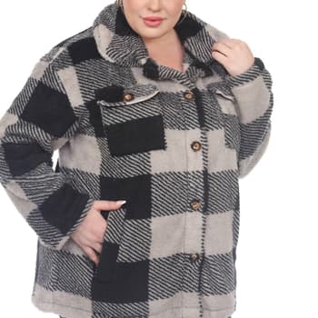 Plus Size White Mark Plaid Shacket - Boscov's