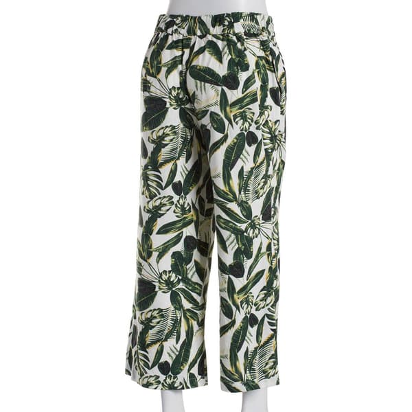 Womens Per Se Leaf Print Linen Capris - Boscov's