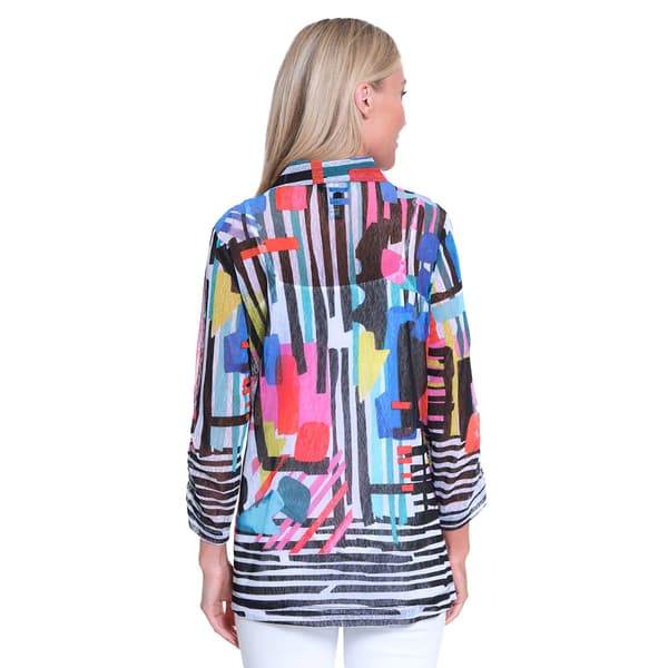 Womens Ali Miles 3/4 Cinch Sleeve Colorful Circle & Lines Jacket - Boscov's