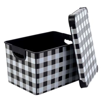 Buffalo Check Storage Tote - Black/White - Boscov's