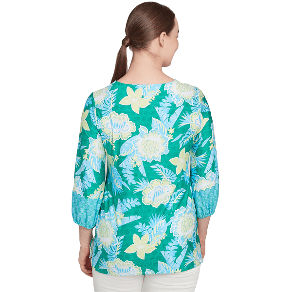 Womens Ruby Rd. Paradise Cove Embellished Floral Blouse - Boscov's