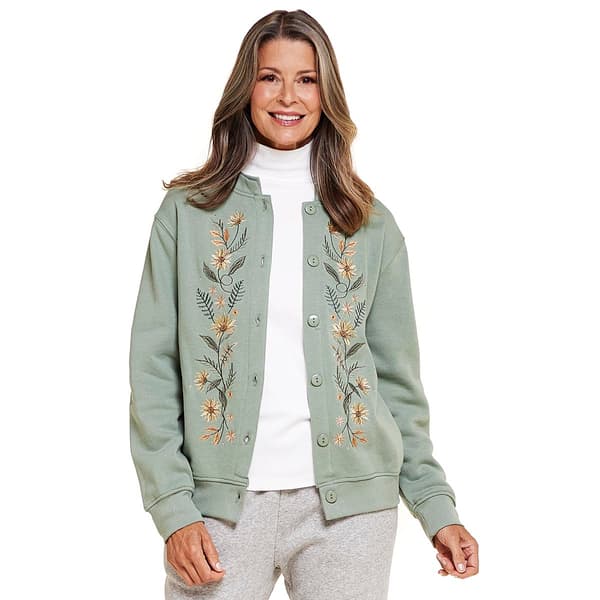 Petite Bonnie Evans Embroidered Harvest Cardigan Sweatshirt - Boscov's