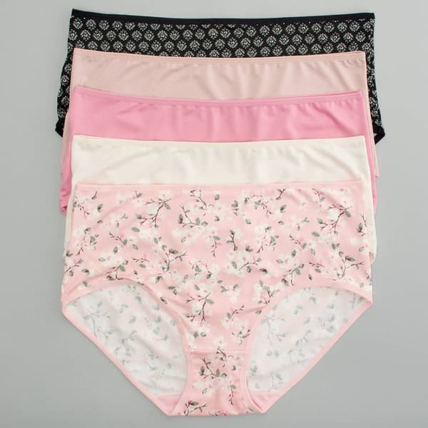 Plus Size Laura Ashley 5pk. Brief w/Binding Panties LS9271-5PKSA - Boscov's