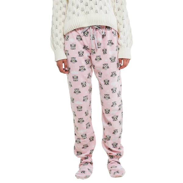 Womens Pillow Talk Owls Microfleece Footed Pajama Pants - Boscov's