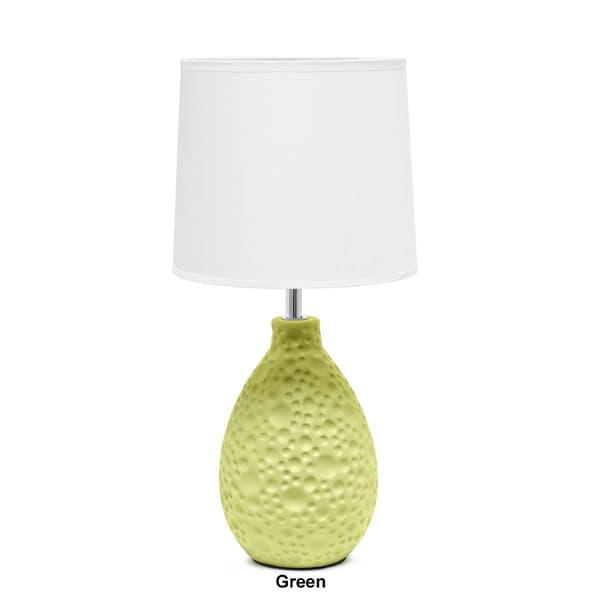 Simple Designs Textured Stucco Ceramic Oval Table Lamp - Boscov's