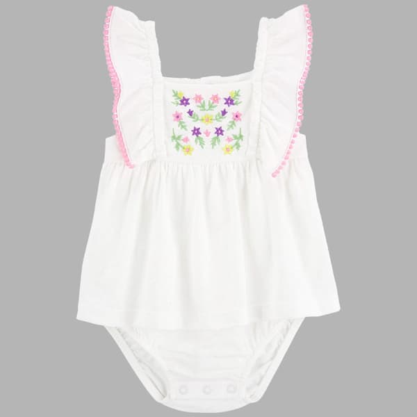 Baby Girl (NB-24M) Carter’s® Embroidered Flowers Ruffle Sunsuit - Boscov's