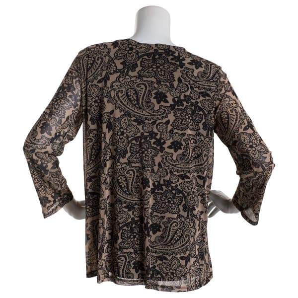 Womens Notations 3/4 Sleeve Mesh 2Fer Blouse - Boscov's