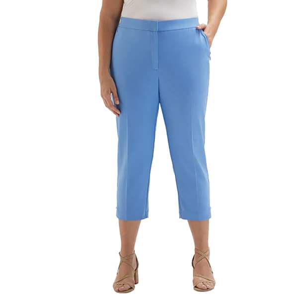 Plus Size Rafaella® Satin Twill Capri Pants with Grommet Detail - Boscov's