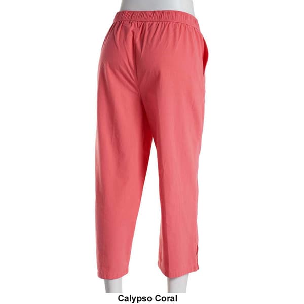 Womens Emily Daniels Solid Sheeting Capri Pants with Pockets - Boscov's