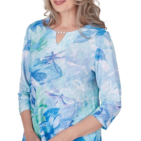 Womens Alfred Dunner Summer Breeze Watercolor Floral Blouse - Boscov's
