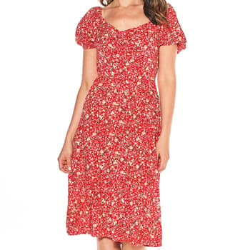 Womens Luxology Short Sleeve Floral Sweetheart Neck Dress - Boscov's