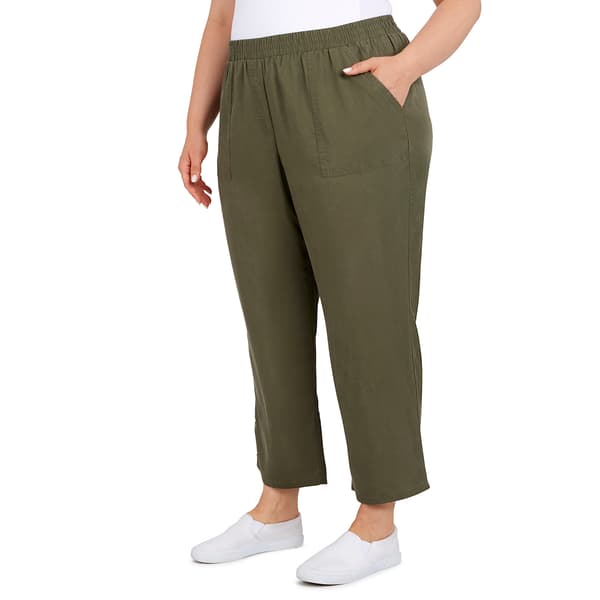 Plus Size Ruby Rd. Santa Fe Pull On Solid Elastic Waist Pants - Boscov's