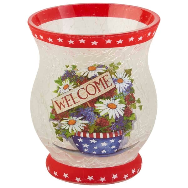 Welcome Americana Glass Votive Candle Holder - Boscov's