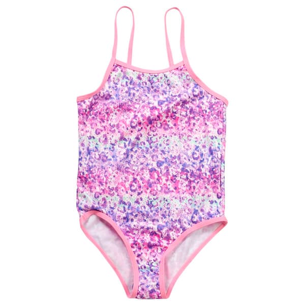 Girls (7-16) Pink Platinum Cheetah One Piece Swimsuit - Boscov's