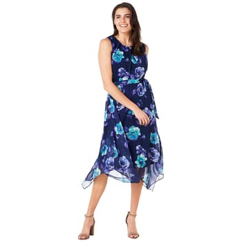 Womens Harper 241 Chiffon Floral Asymmetrical Hem Sheath Dress - Boscov's