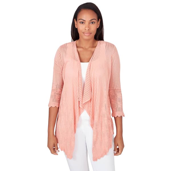 Womens Emaline Mycenae Solid 3/4 Sleeve Cardigan Sweater - Boscov's