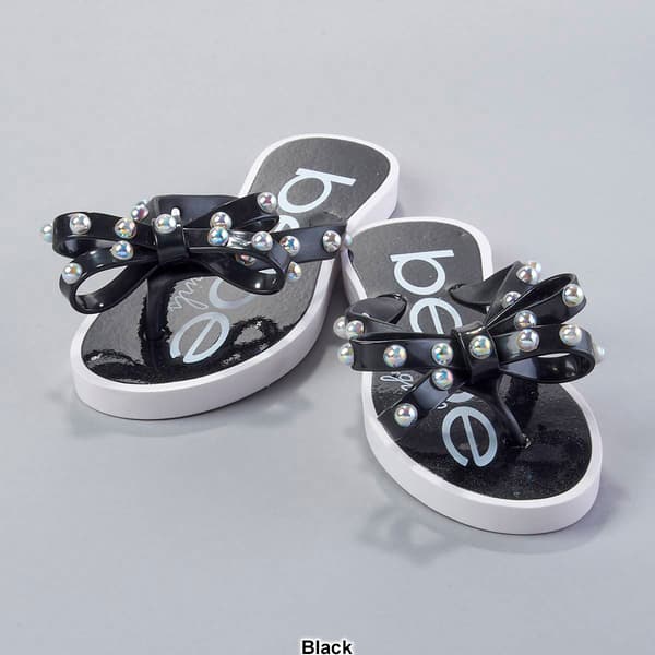 Girls Bebe Studded Bow Flip Flop Sandals - Boscov's