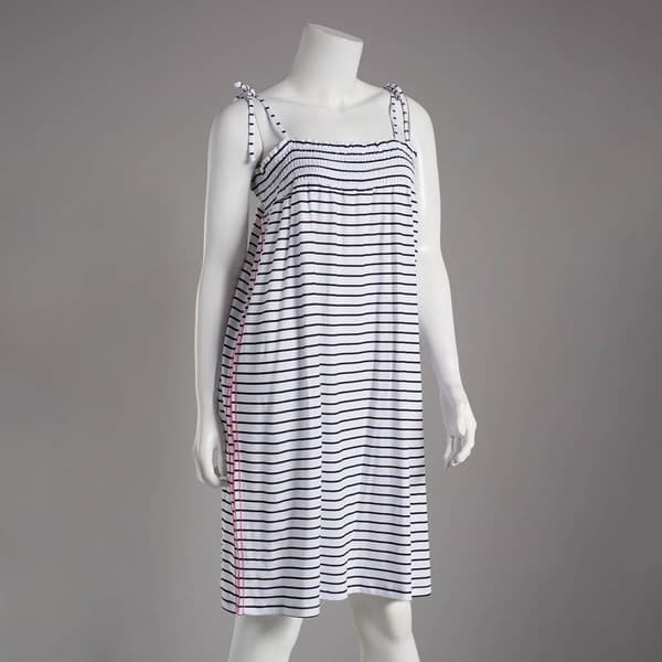 Womens HUE® Spaghetti Tie Stripe Coastline Chemise - Boscov's