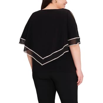 Plus Size MSK Double Overlay Rhinestone Trim Blouse - Boscov's