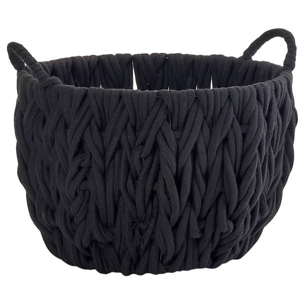 Small Black Braided Round Chunky Cotton Rope Basket - Boscov's