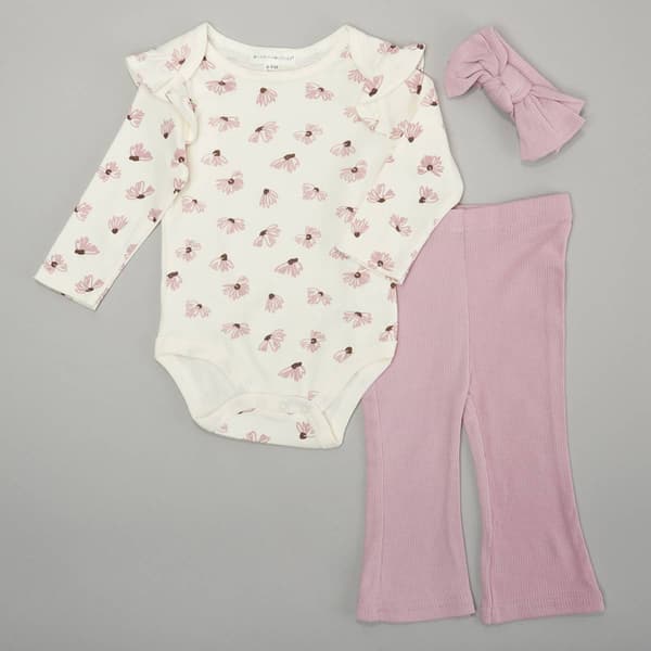 Baby Girl (NB-9M) Willow & Whimsy® Daisy Bodysuit & Flare Pants - Boscov's