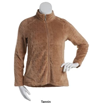 Womens Jason Maxwell Full Zip Mock Neck Soft Dot Fleece Jacket - Boscov's