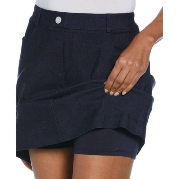 Womens Rafaella® Denim Solid Faux Fly Skort - Boscov's