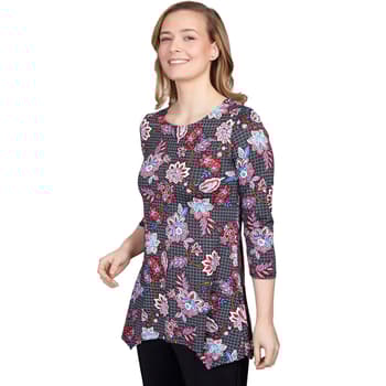 Womens Ruby Rd. Must Haves II Floral Leaf Shark Bite Tunic - Boscov's