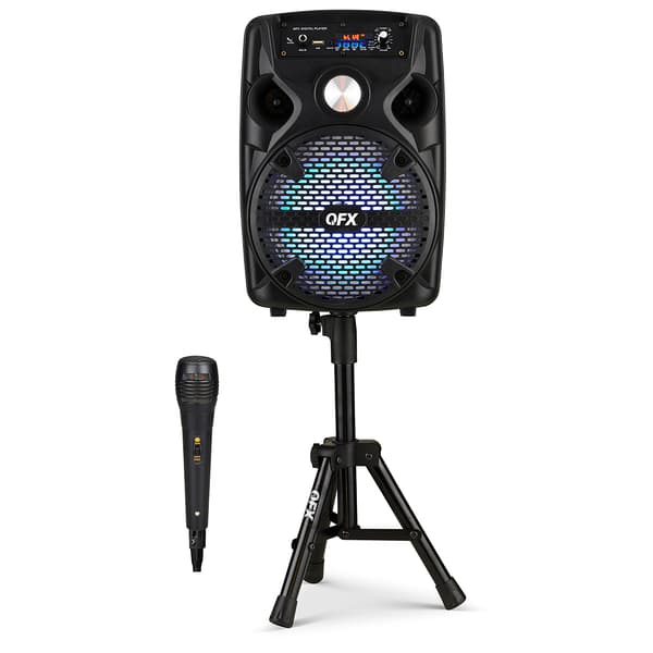 QFX 8in. Party Speaker with Mic and Stand - Boscov's