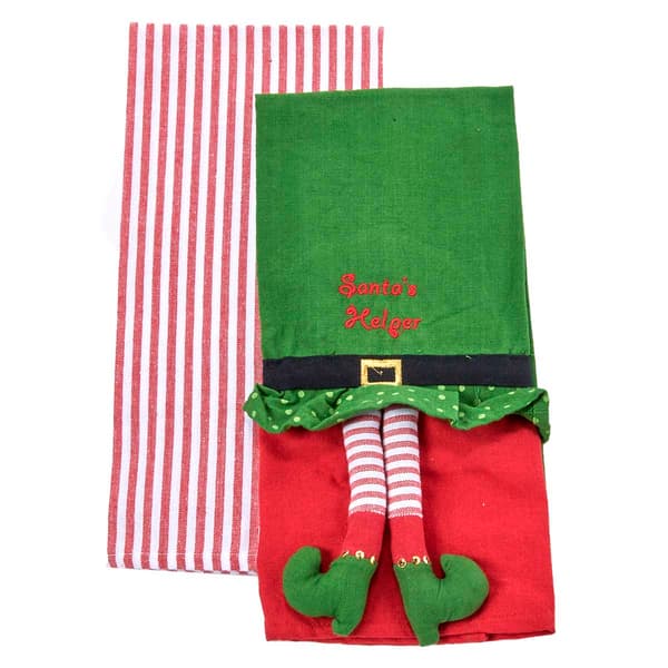 Santa’s Helper Legs Kitchen Towel - Set of 2 - Boscov's