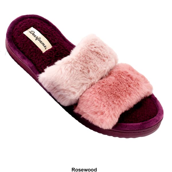 Womens Dearfoams Sapphire Color Block Slide Slippers - Boscov's