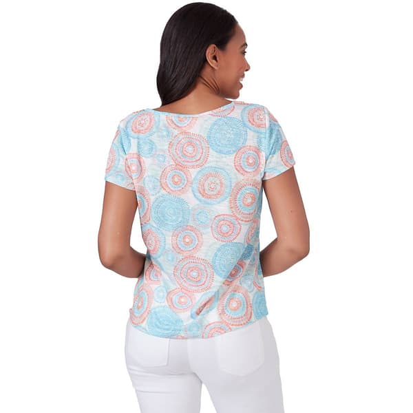 Womens Hearts of Palm Sol Mates Stamped Tie Dye Henley - Boscov's