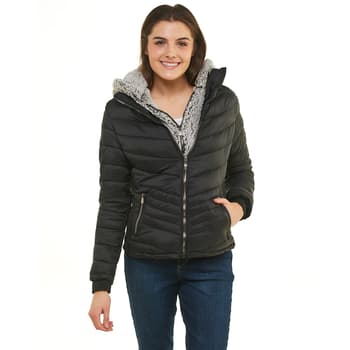 Juniors Snobbish Hooded 2Fer Wooly Puffer Jacket - Boscov's
