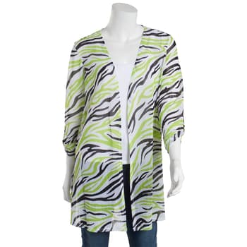 Womens Multiples Going Green 3/4 Wavy Print Onion Skin Jacket - Boscov's