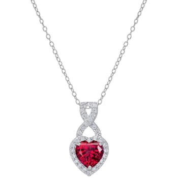 Gianni Argento Lab Ruby Heart Infinity Pendant Necklace - Boscov's