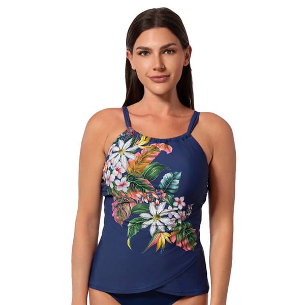 Womens Jantzen Palm Delight Audrey Drape Tankini Swim Top - Boscov's