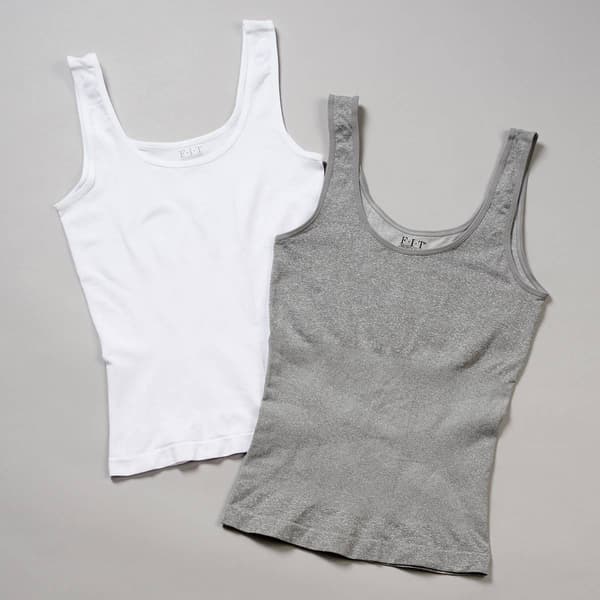 Womens FIT Shapewear 2pk. Rib Open Bust Shaping Tanks 387558H2-WG ...