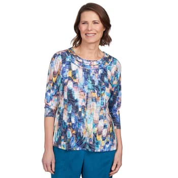 Plus Size Alfred Dunner Classics Brushstrokes Blouse - Boscov's