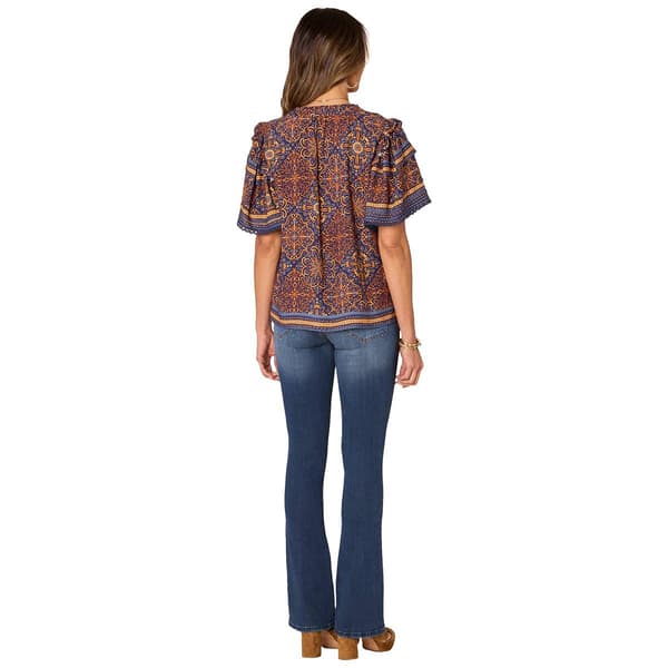 Womens Democracy ”ab”solution® Flounce Ruffle Shoulder Blouse Boscovs