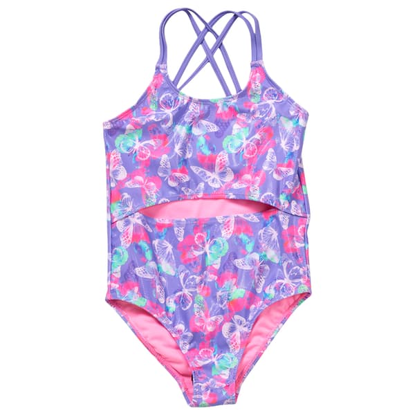 Girls (7-16) Limited Too Butterfly Monokini One Piece Swimsuit - Boscov's