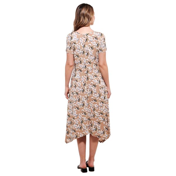 Petite Perceptions Short Sleeve Floral Side Knot Wrap Dress - Boscov's