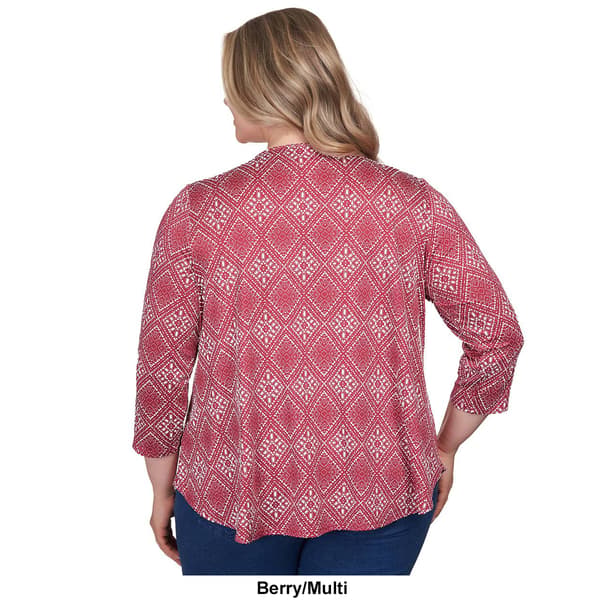 Plus Size Ruby Rd. Must Haves II Diamond Puff Draped Blouse - Boscov's